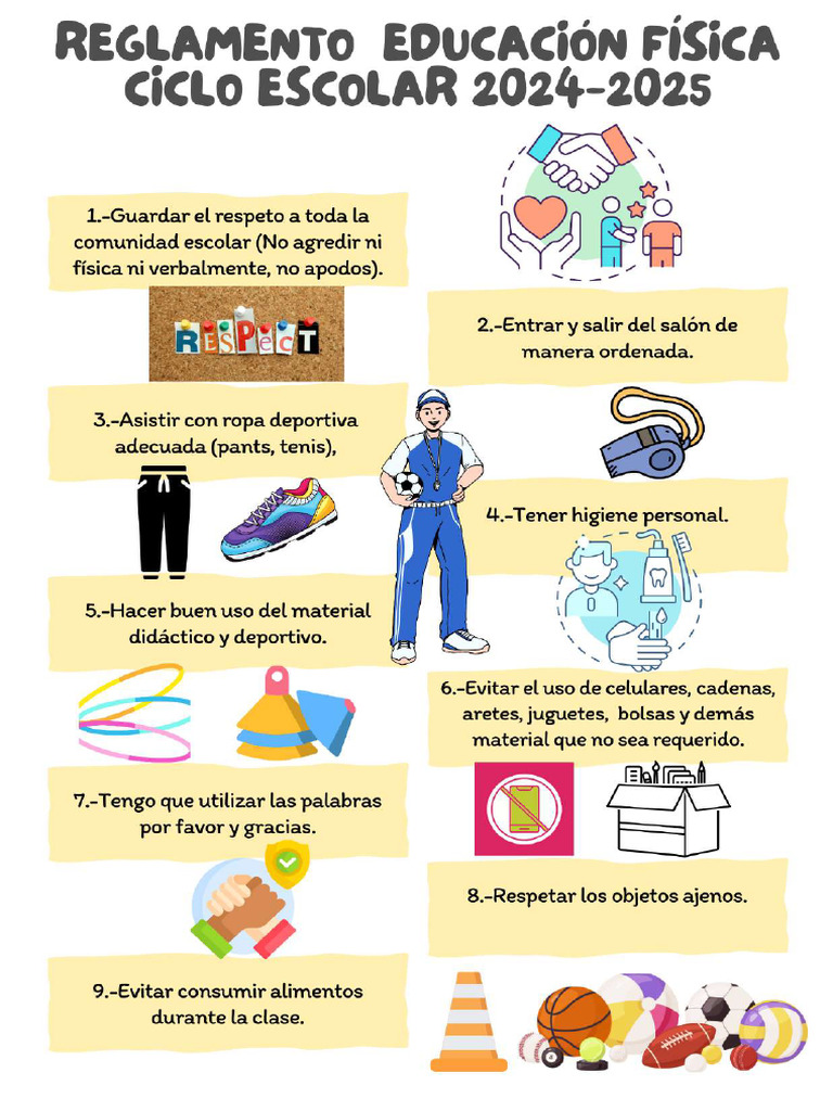 REGLAMENTO EDUCACIÓN FÍSICA PRIMARIA CE 2024-2025 | PDF