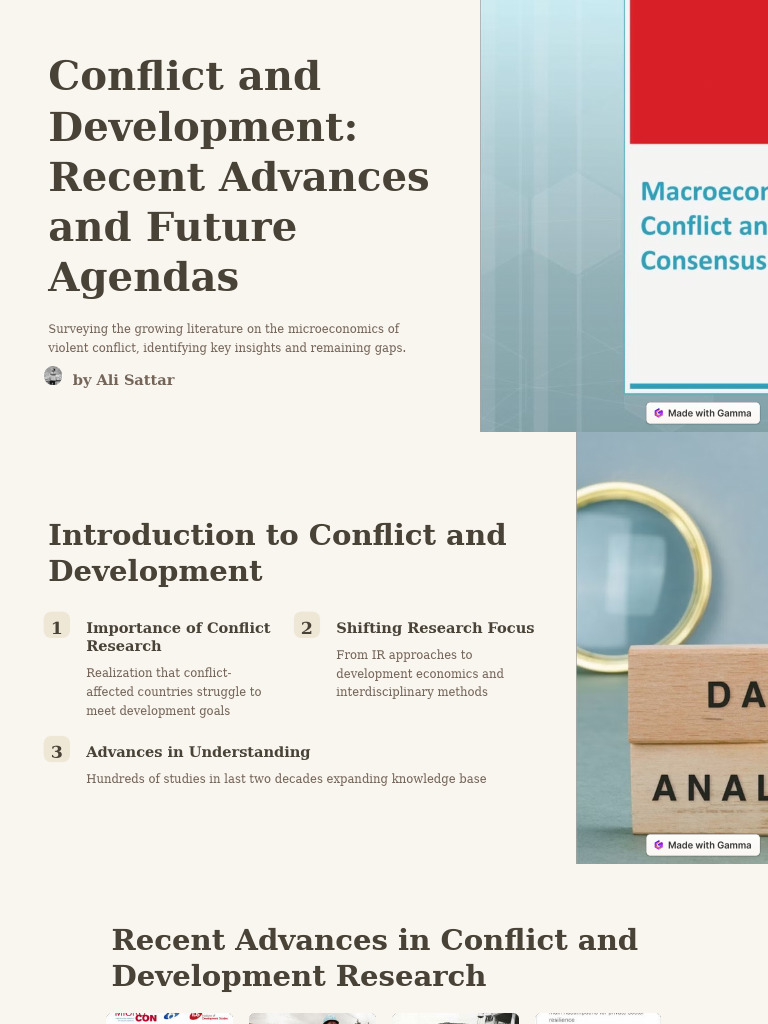 Conflict and Development Recent Advances and Future Agendas | PDF ...