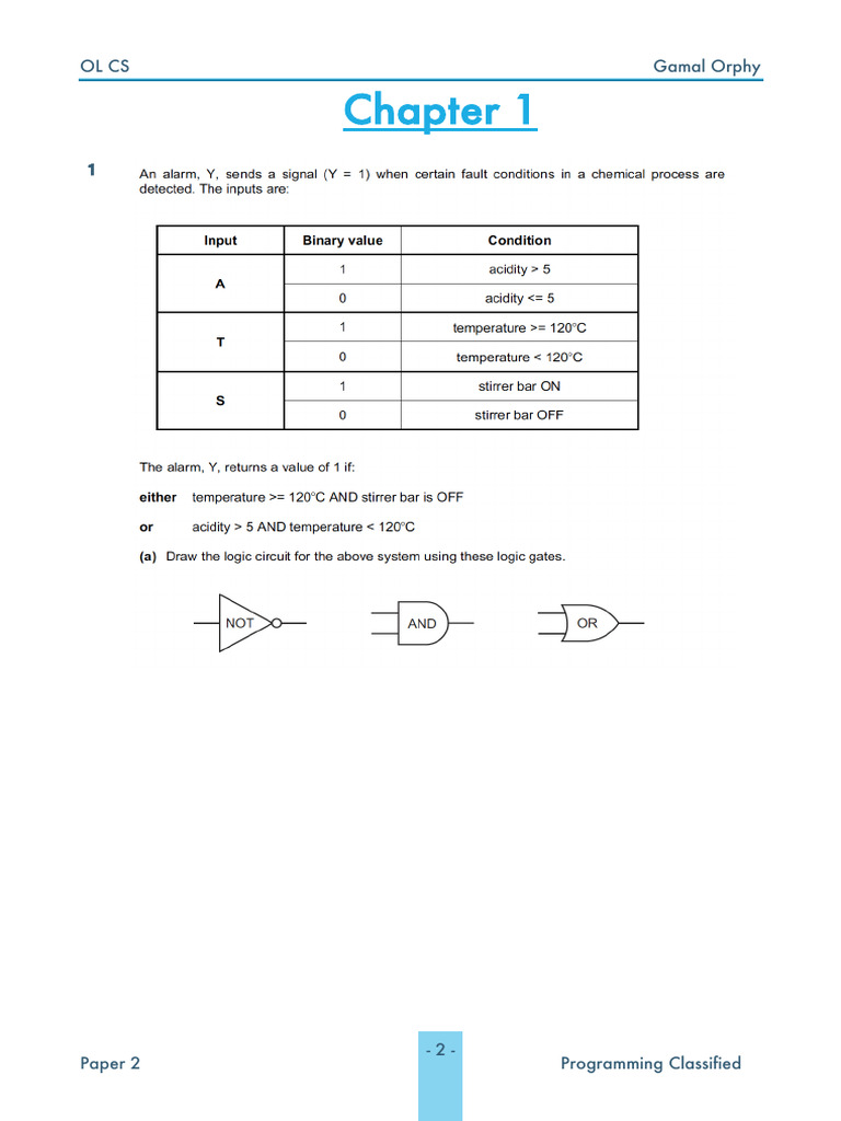 Chapter 1 - Logic Gates - Paper2 - Classified - OL CS | PDF