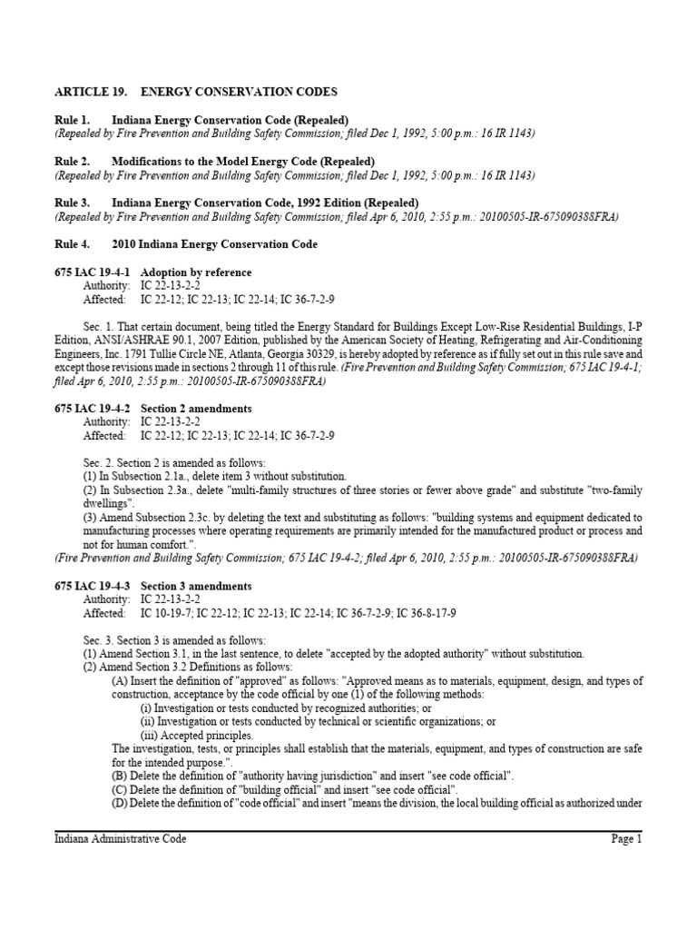 2010 Indiana Energy Conservation Code | PDF