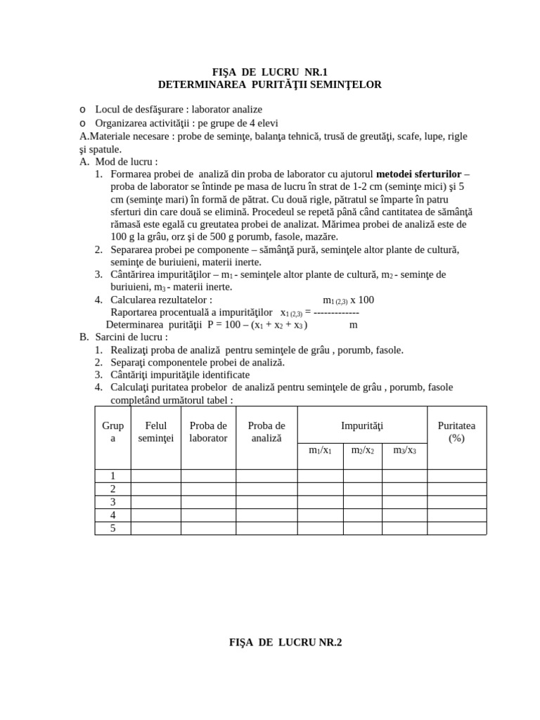 Fise - Lucru Samanta | PDF