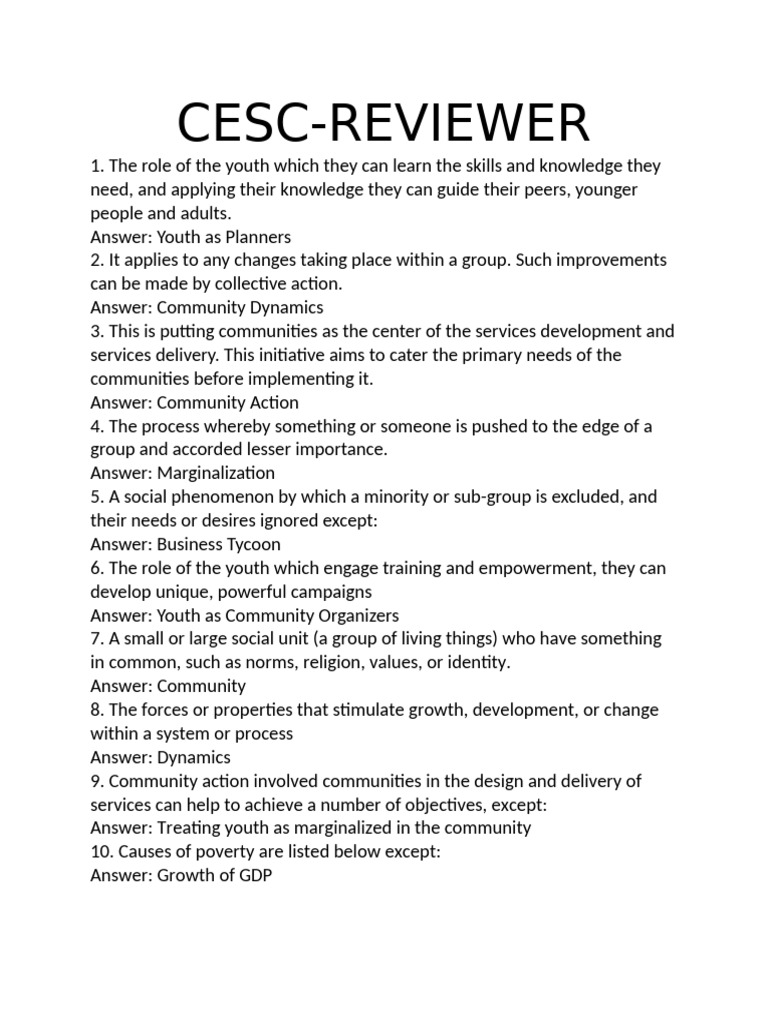 Cesc Reviewer | PDF