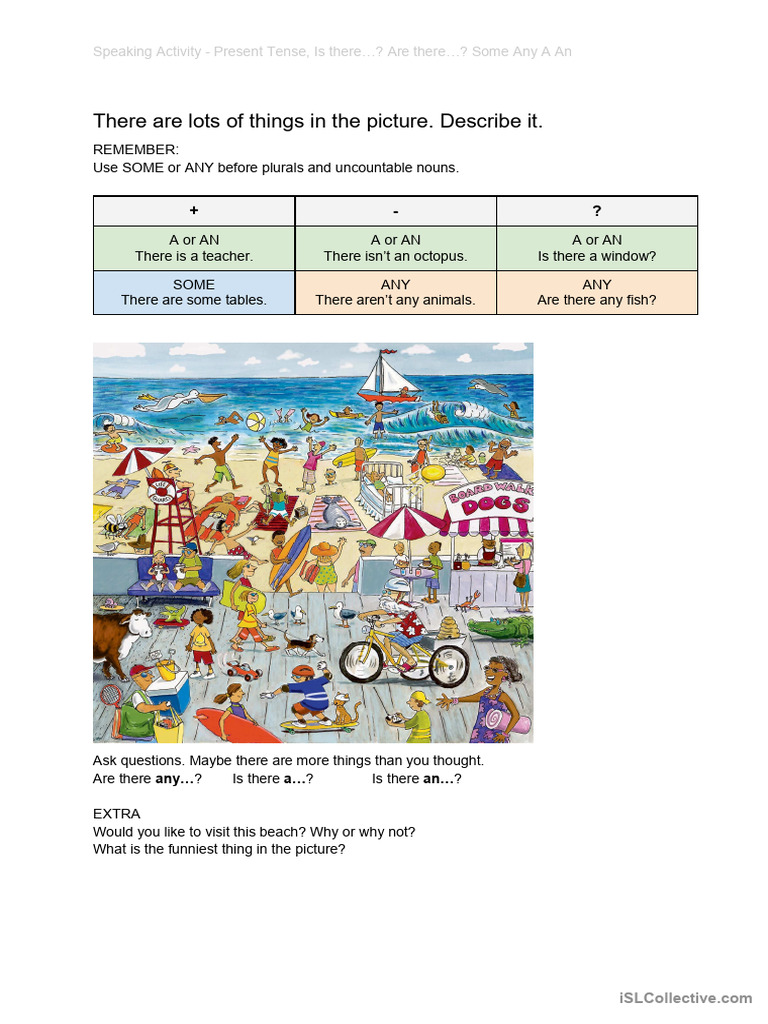 Speaking Activity - There Is AND There Are | PDF