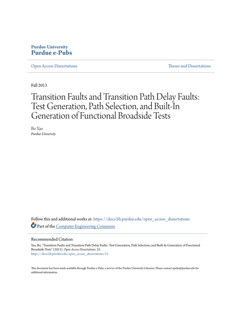 Transition Faults and Transition Path Delay Faults - Test Generati | PDF