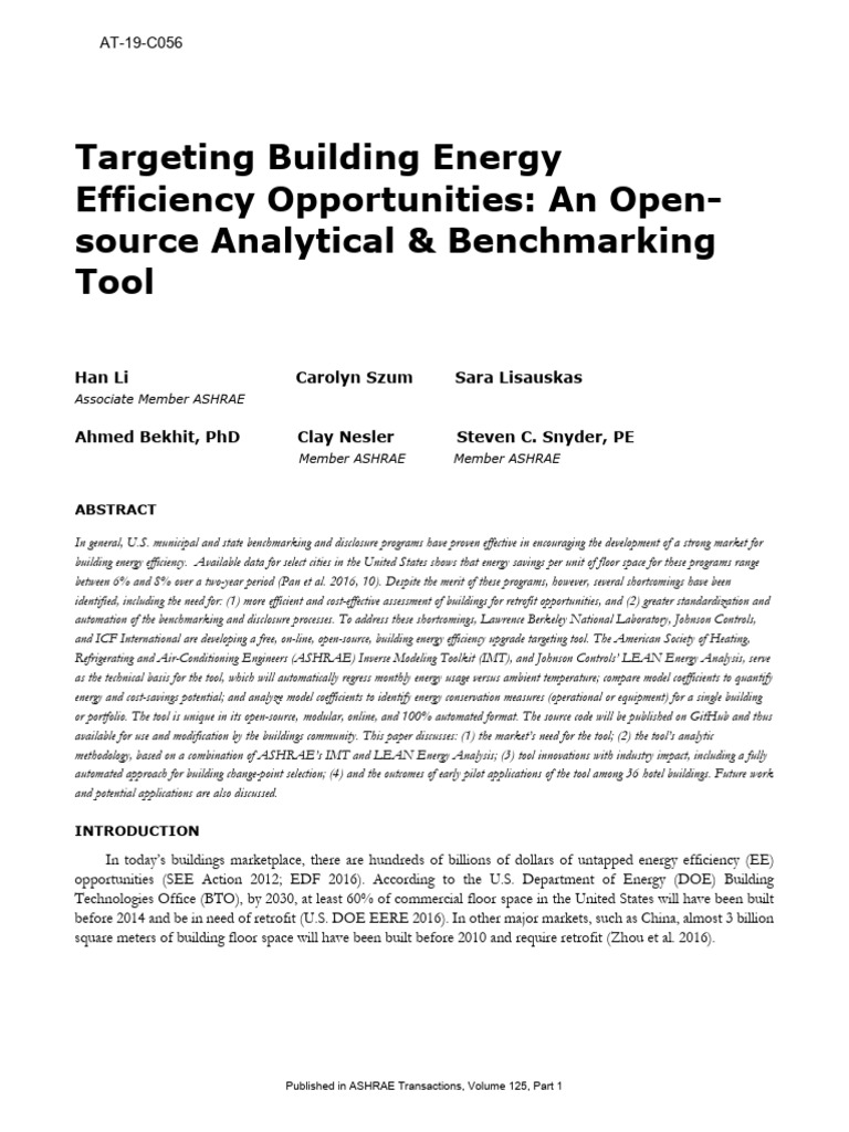 ASHRAE Conference Paper - Cf1dabe42600 | PDF