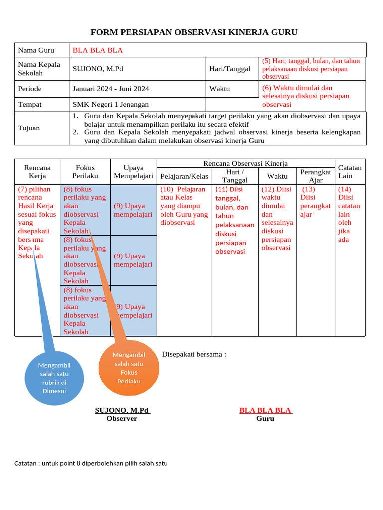 Contoh Form Observasi | PDF