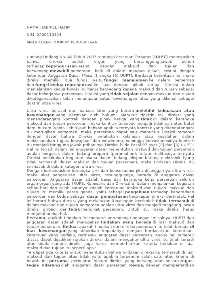 Kasus Ultra Vires | PDF