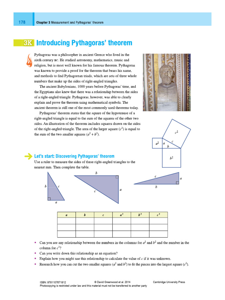 Year 8 Cambridge Pythagoras' Revision | PDF