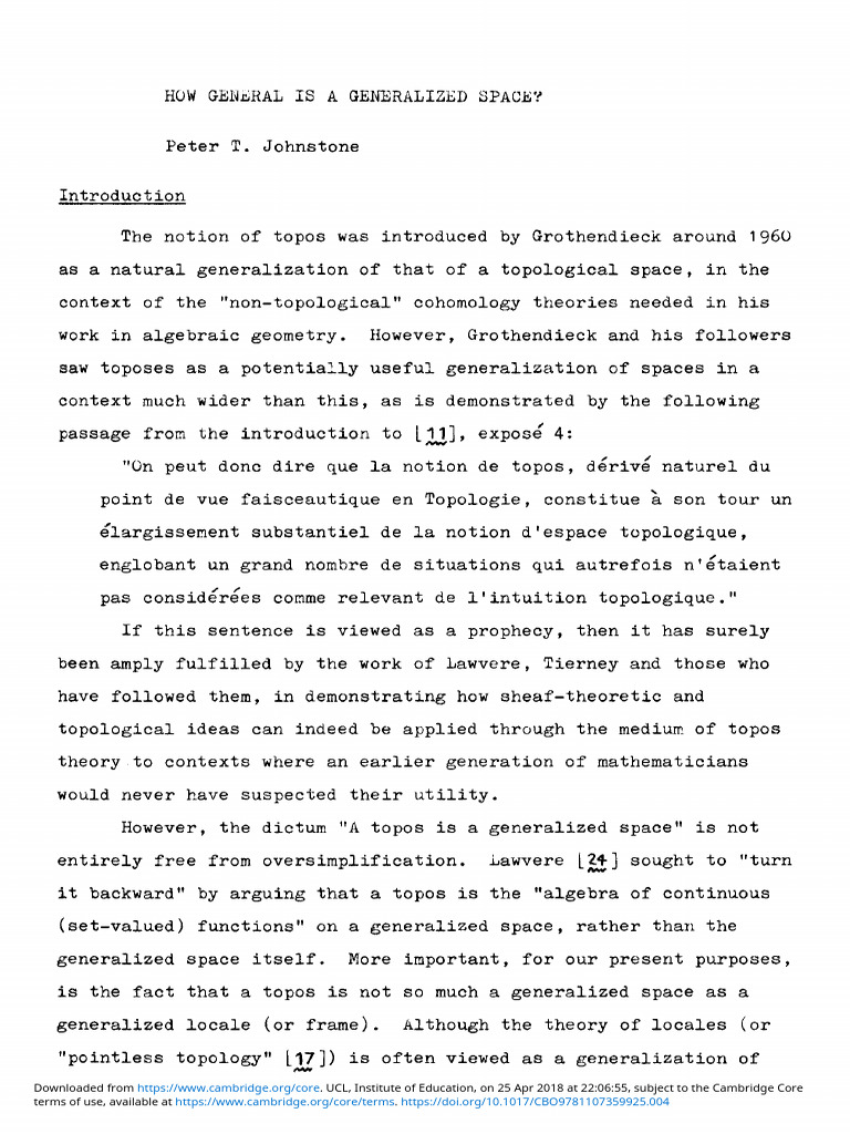 How General Is A Generalized Space | PDF