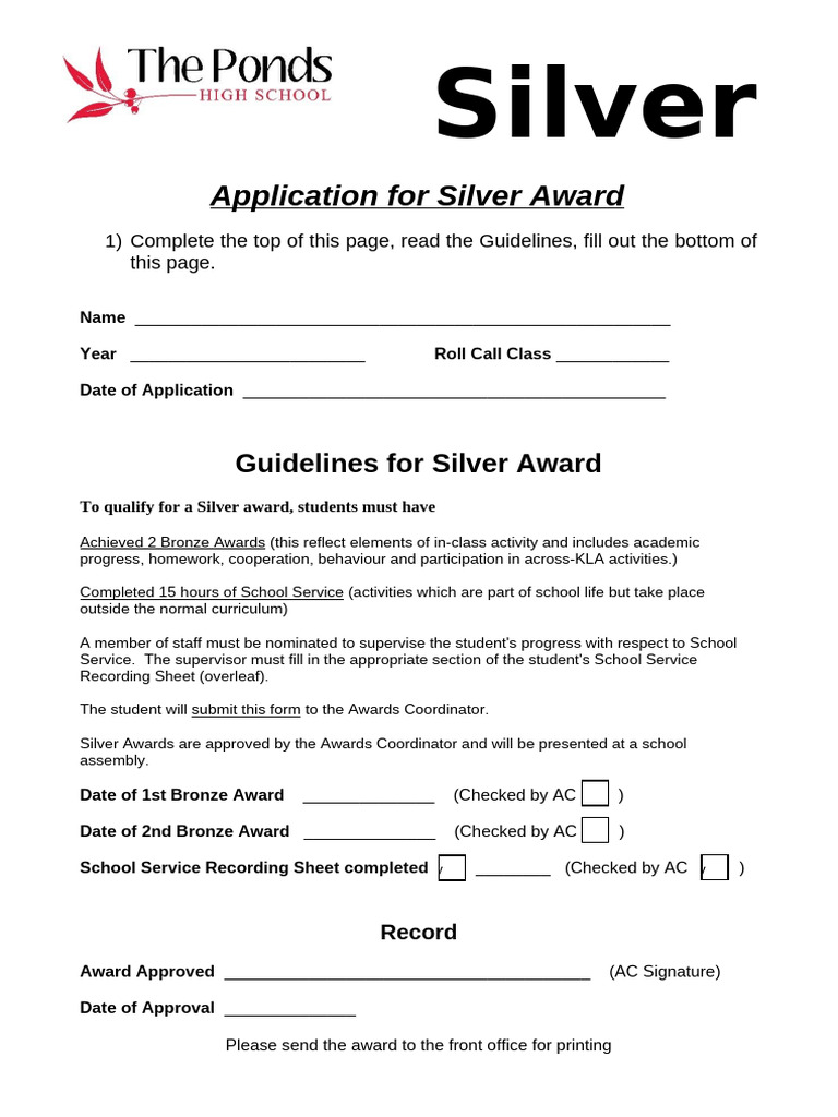 Silver Award Application-2 | PDF