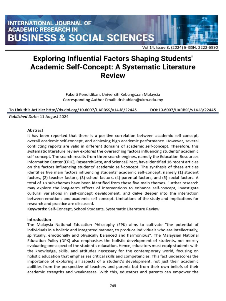 Exploring Influential Factors Shaping Students Academic Self Concept A ...
