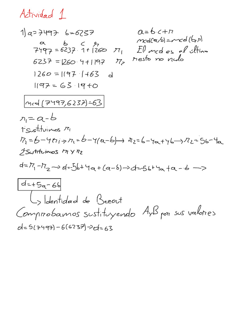 Ejercicios Bezout | PDF