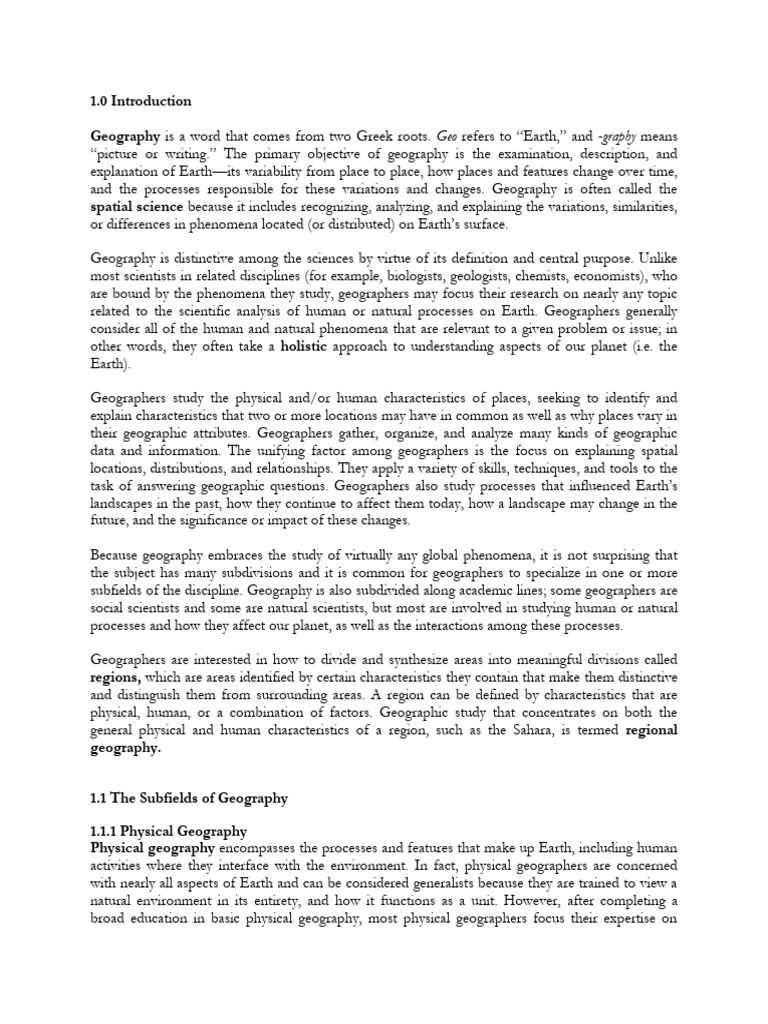 Geo 111 Hist & Phil Introduction | PDF | Geography | Social Science