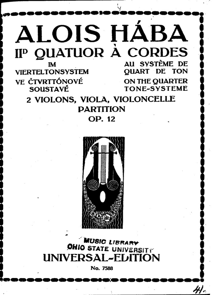 PMLUS03199-Alois Haba - String Quartet No 3 Op 12 | PDF