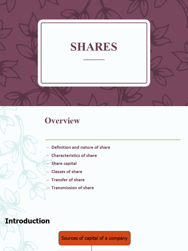 Chapter 10 Law485 Shares | PDF