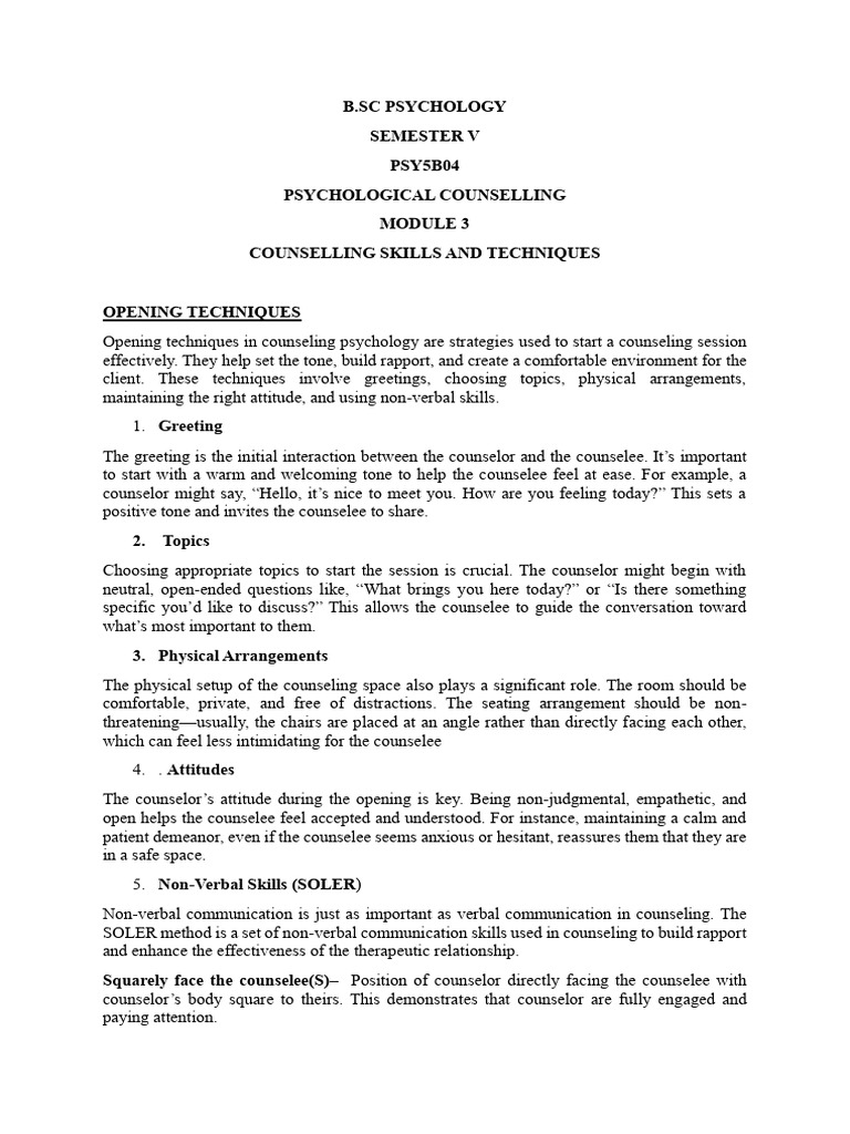 Counseling Module 3 | PDF