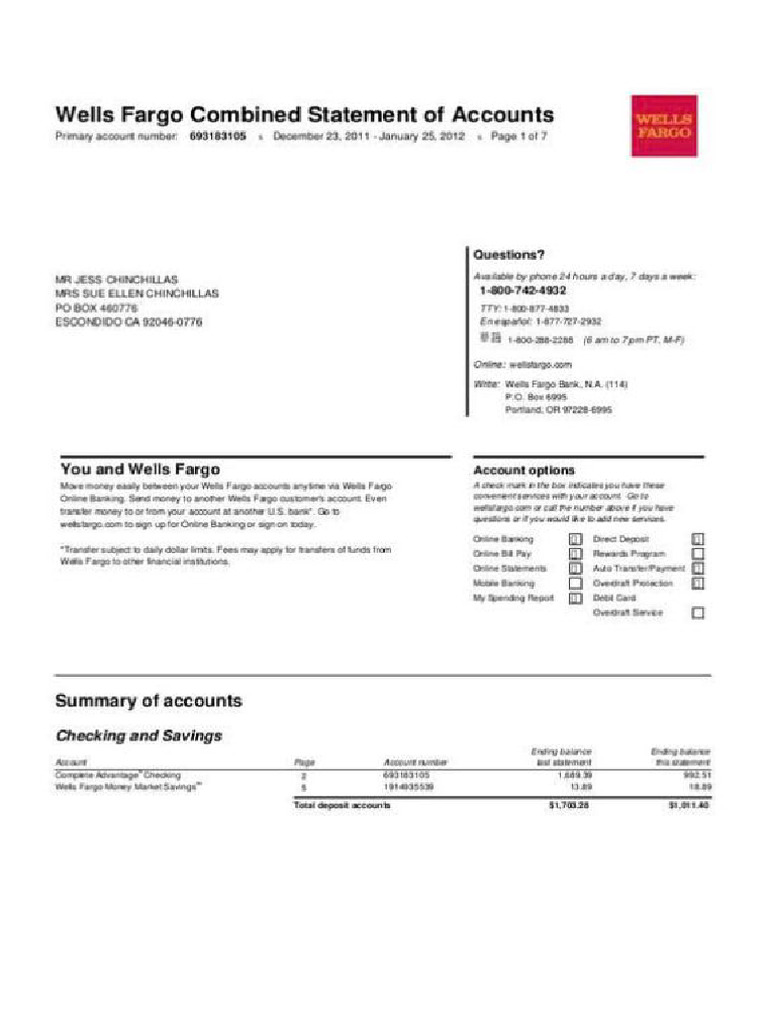 Combined Statement of Account 2011 | PDF