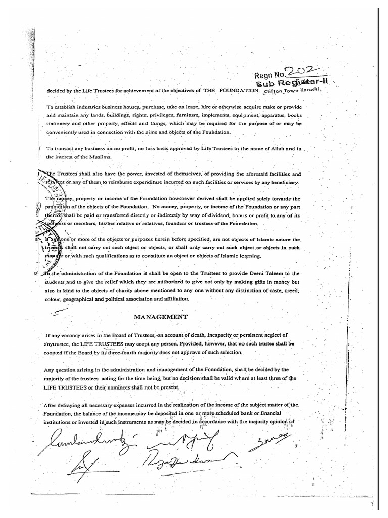 Trust Deed of Siraat e Mustaqueem Foundation-9-12 | PDF