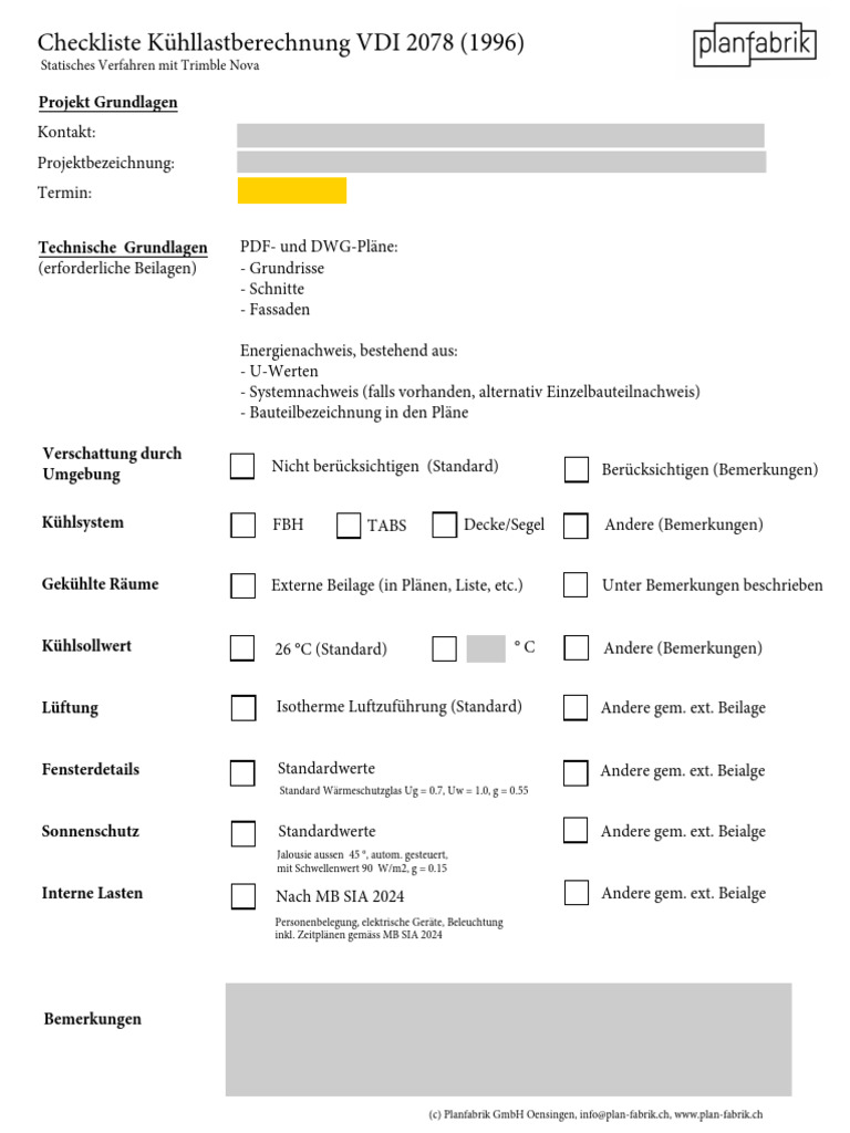 Checkliste Kuhllast Vdi 2078 | PDF