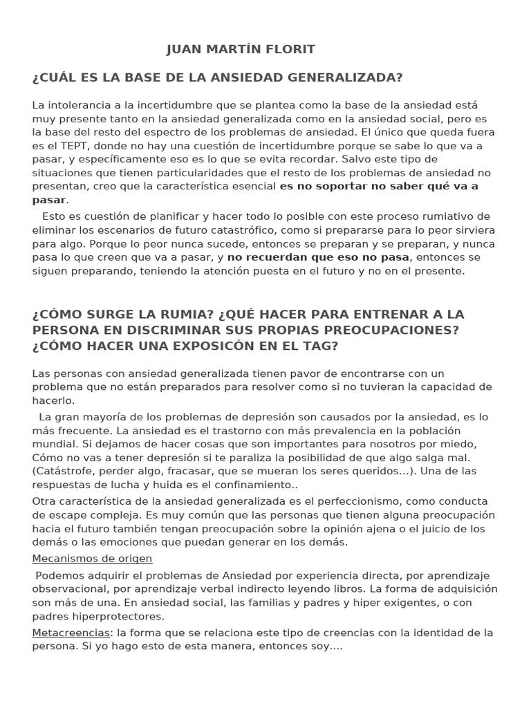 Ansiedad Juan Martín Florit | PDF