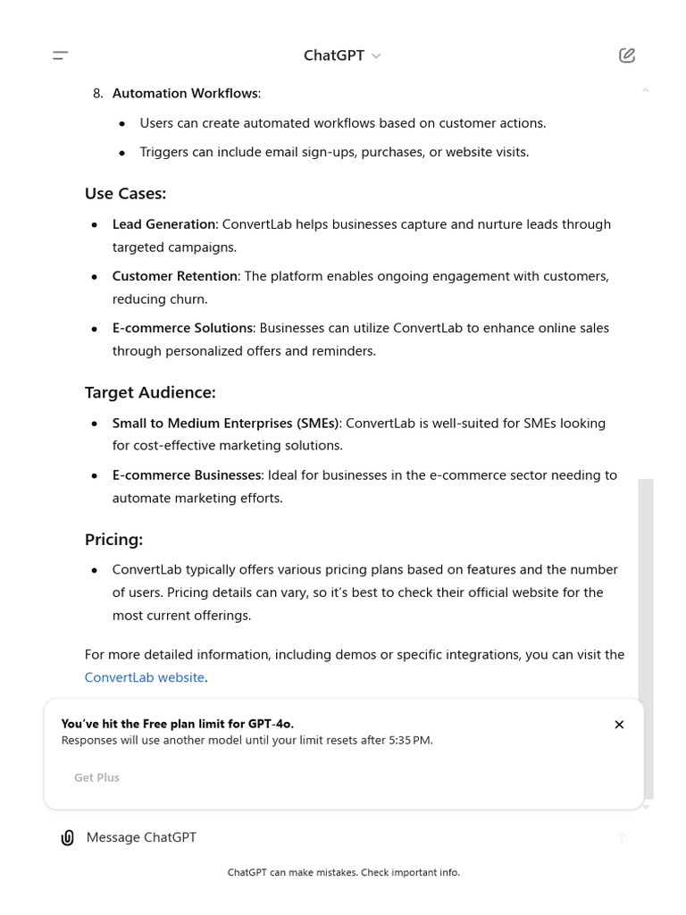ConvertLab Features Overview | PDF