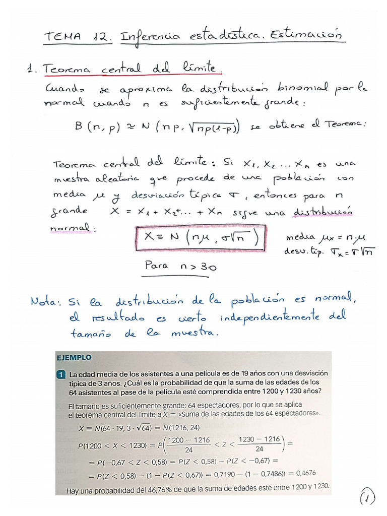 Tema 12. Inferencia Estadística. Estimación | PDF