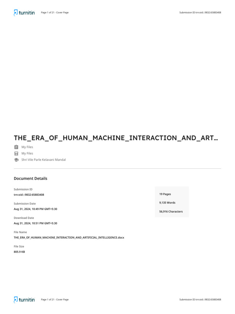 The Era of Human Machine Interaction and Artificial Intelligence | PDF