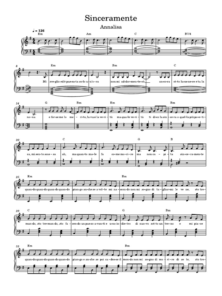 Sinceramente - Annalisa | PDF