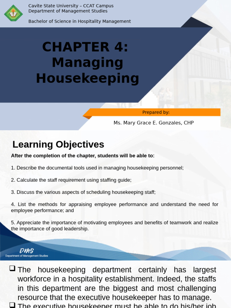 4.1 Managing Housekeeping | PDF