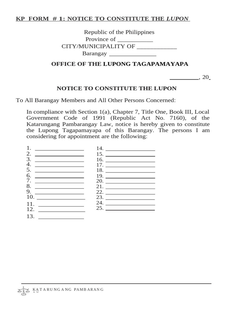 KP Forms - English Version | PDF