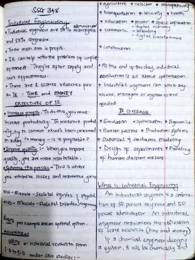 Olua's SSG 348 (Industrial Engineering) | PDF