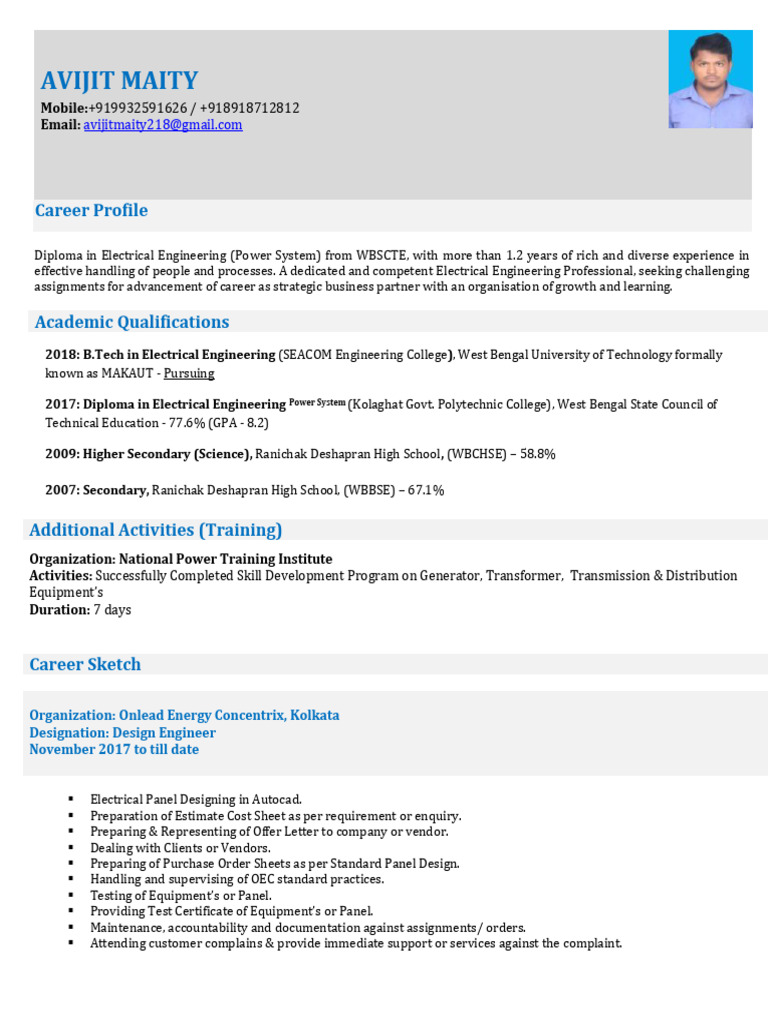 Avijit - Maity Profile | PDF