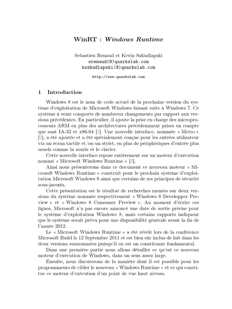 WinRT Windows Runtime | PDF