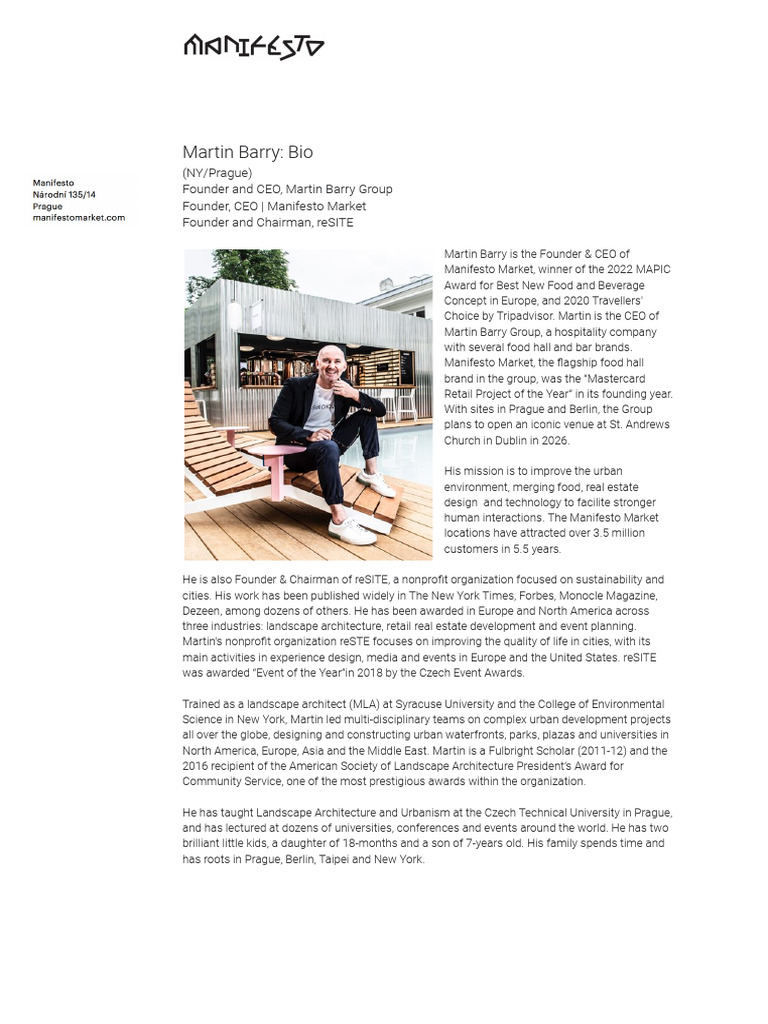 Martin Barry - Bio 2024 - NUS | PDF | Social Science