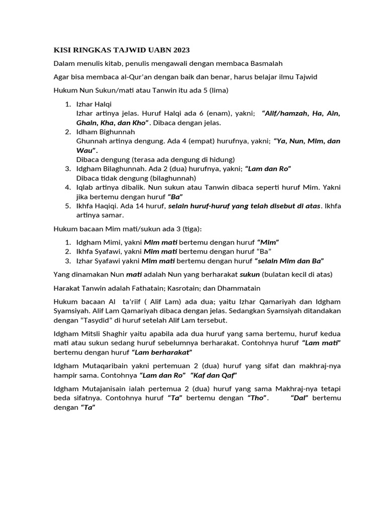 Kisiring TAJWID 4 Ganjil 24 | PDF