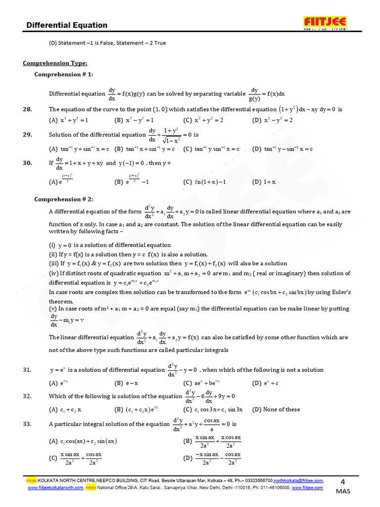 Differential Equation-ADVANCE-1-4 | PDF