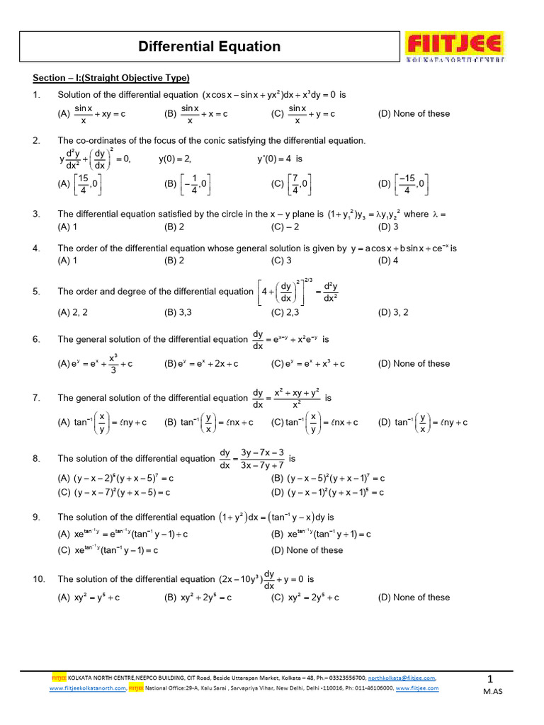 Differential Equation-MAINS-1-1 | PDF