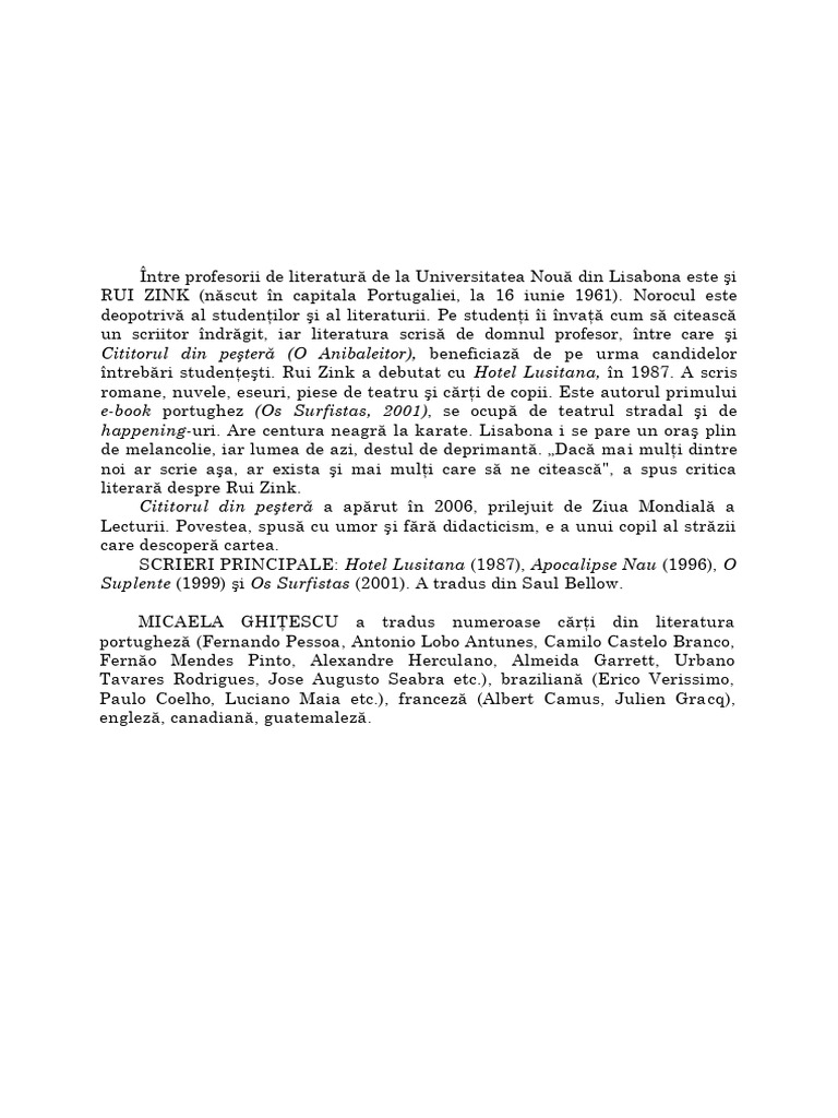 Cititorul Din Pestera | PDF