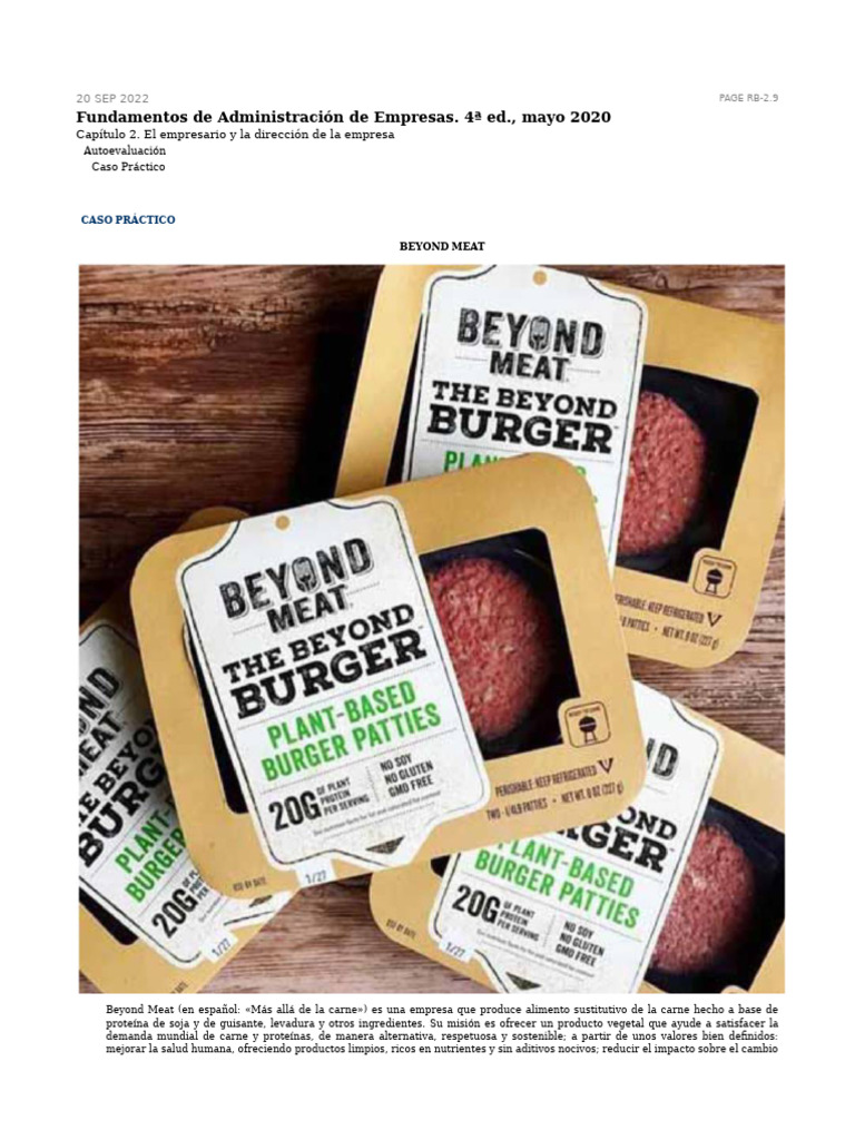 Práctica 2_Beyond Meat | PDF