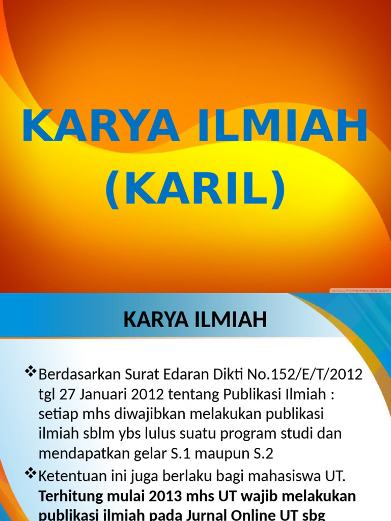 Panduan Publikasi Karya Ilmiah UT | PDF