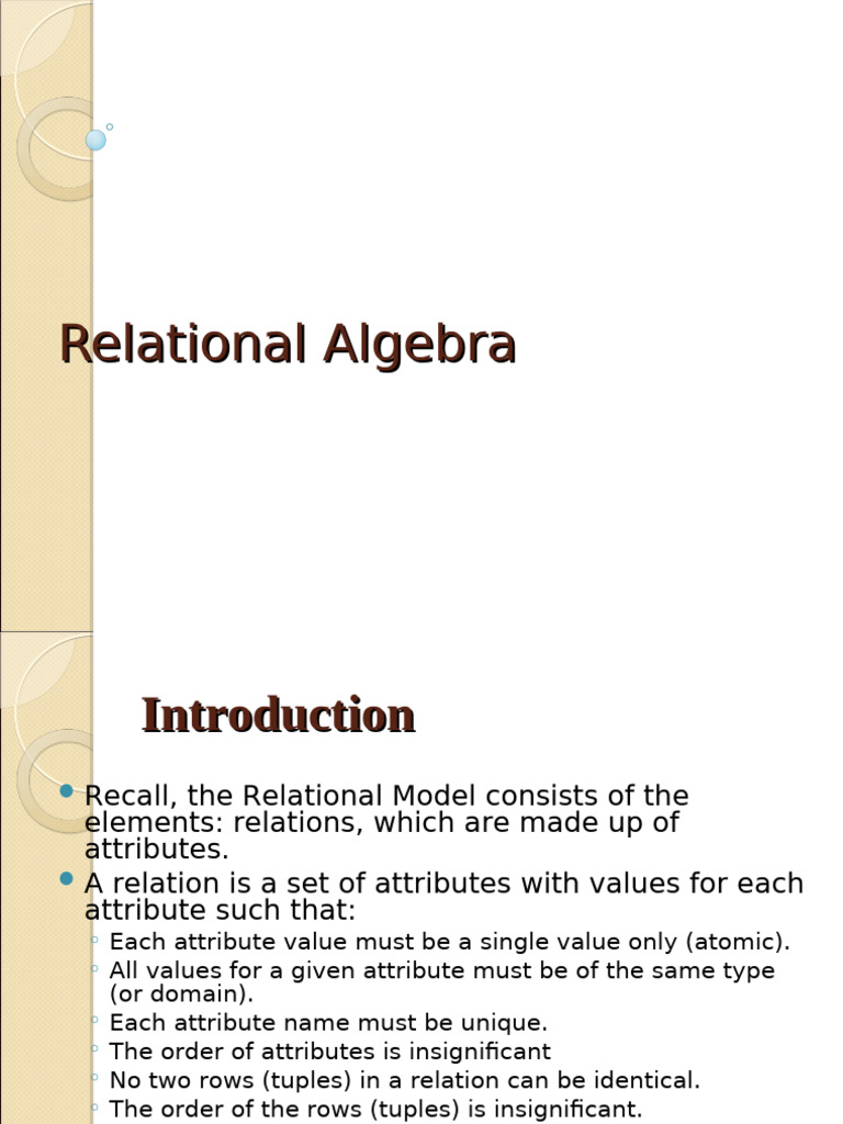 Relational Algebra | PDF