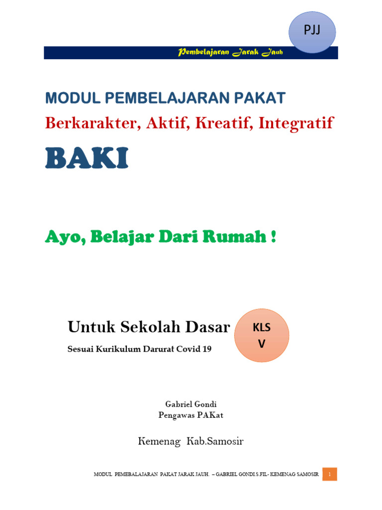 Modul Pembelajaran Pakat Kelas V SD | PDF