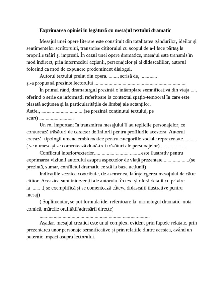 Mesaj - Dramatic | PDF