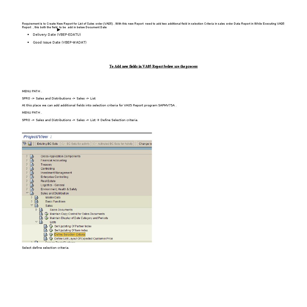 Added Two New Fields in VA05 Report | PDF | Business | Computers