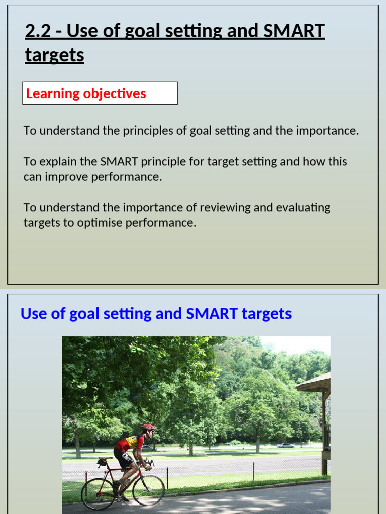 2.2 - Use of Goal Setting and SMART Targets | PDF