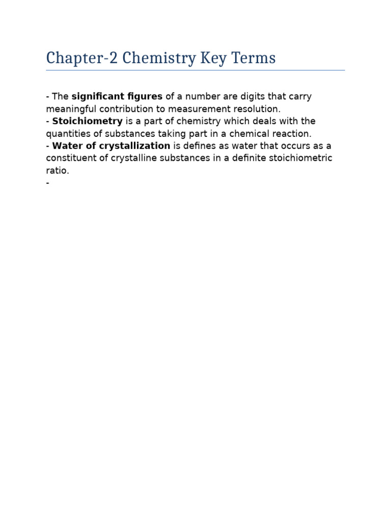 Chapter 2 Chemistry | PDF