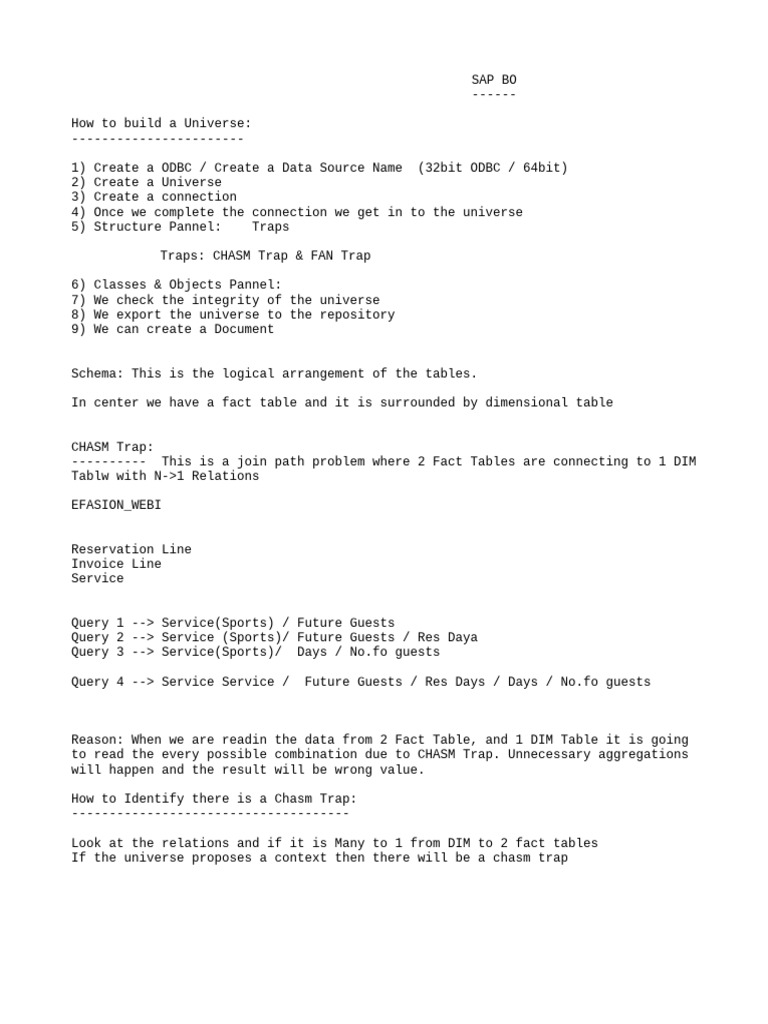 SAP BO Universe Building Guide | PDF