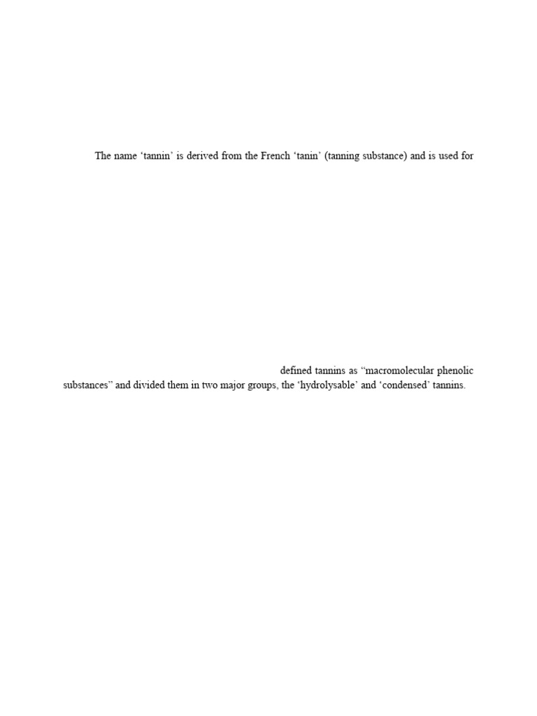 Experiment 8 Tannins | PDF