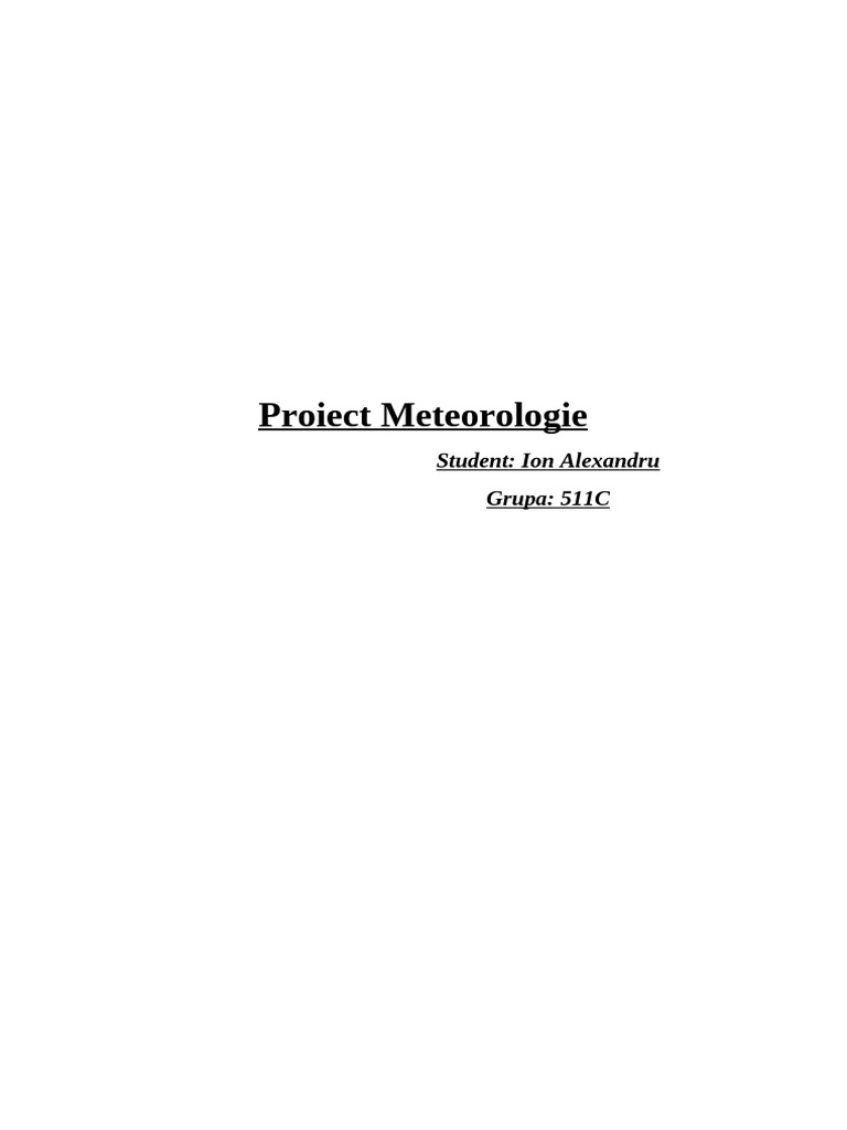 Proiect Meteorologie | PDF