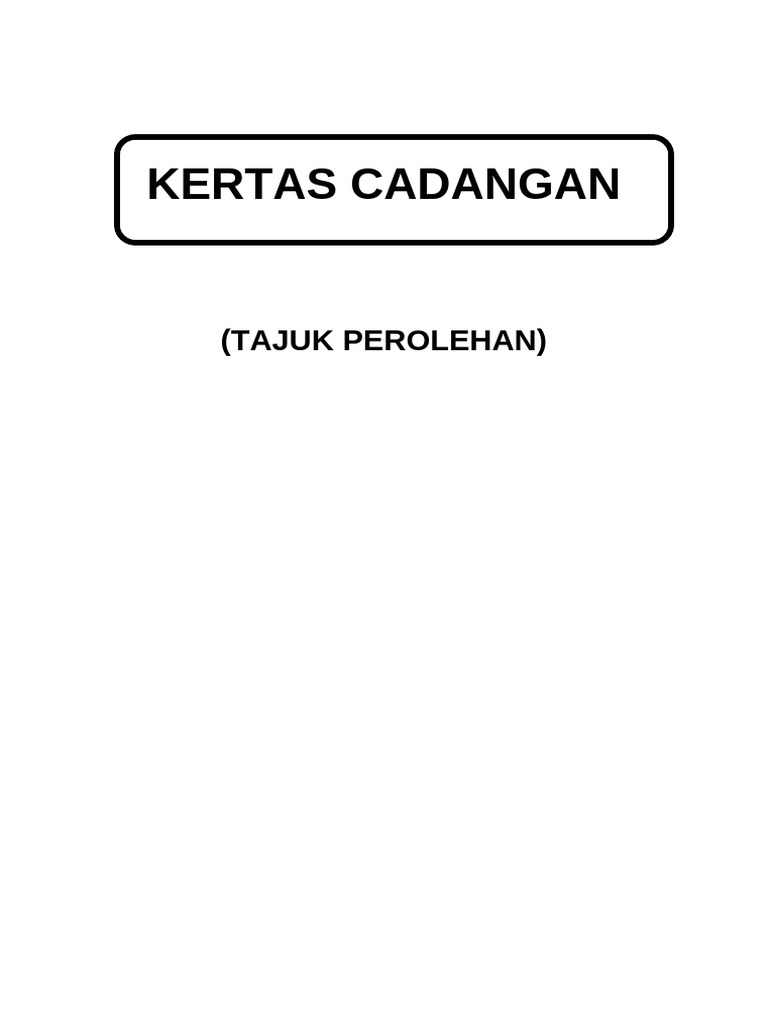Format Kertas Kerja (Perolehan) Edit | PDF